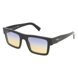 Prada 0PR 19WS | Herren-Sonnenbrille | Fassung: Vollrand, Eckig, Acetat, Schwarz | Glasfarbe: Gelb Verlaufend