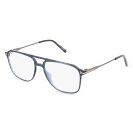 Tom Ford FT5665-B Brille Herren | Fassung: Vollrand, Pilot, Blau Gl&auml;nzend