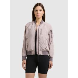 Bomberjacke Khujo "ZARIA", Damen, Gr. XL, raindrops lila, Web, 100% Nylon, regular fit ca. Mitte Oberschenkel, eingesetzt angesetztes B&uuml;ndchen, Jacken Bomberjacke
