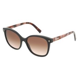 Prada 0PR 22ZS | Damen-Sonnenbrille | Fassung: Vollrand, Quadratisch, Acetat, Schwarz | Glasfarbe: Braun Verlaufend