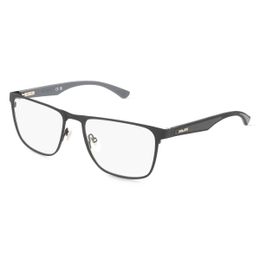 Police VPLN25 Brille Unisex | Fassung: Vollrand, Quadratisch, Schwarz Matt