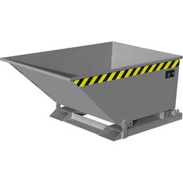 eurokraft pro Sp&auml;ne-Kippmulde, niedrige Bauform, Volumen 400 Liter, mausgrau