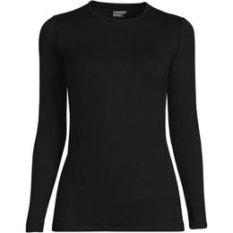 LANDS' END Stretch-THERMASKIN-Oberteil mit Rundhalsausschnitt, Damen,  Schwarz, Elasthan/Polyester-Mischung, by Lands' End