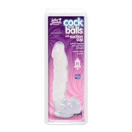 Jelly Jewels - Cock and Balls with Suction Cup, 17 cm