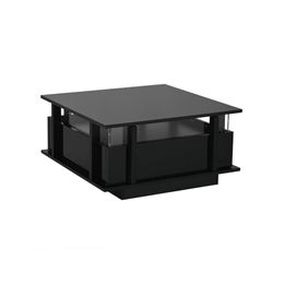 ABRIHOME Couchtisch in Schwarz Hochglanz mit LED 2 Schubladen Acryl Trennwand | Gr.: onesize