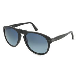 Persol 0PO0649NE | Unisex-Sonnenbrille | Fassung: Vollrand, Pilot, Acetat, Schwarz | Glasfarbe: Blau Verlaufend