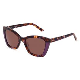 Mexx Eyes 6514 | Damen-Sonnenbrille | Fassung: Vollrand, Butterfly, Kunststoff, Havanna Violett | Glasfarbe: Braun