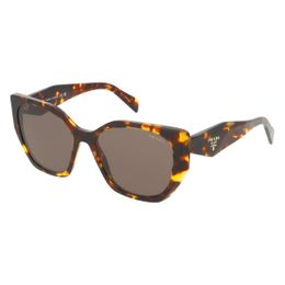 Prada 0PR 19ZS | Damen-Sonnenbrille | Fassung: Vollrand, Quadratisch, Acetat, Braun Gelb | Glasfarbe: Braun