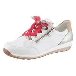Sneaker Ara "OSAKA", Damen, Gr. 7 (41), gold (wei&szlig;, goldfarben, camelfarben), Glattleder, Ziegenveloursleder, Schuhe Sneaker, Freizeitschuh, Halbschuh, Schn&uuml;rschuh
