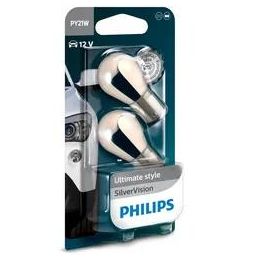 Philips PY21W Silver 21W (2 Stk.) 12496SVB2 Gl&uuml;hlampe, Blinkleuchte,Gl&uuml;hlampe 12V f&uuml;r SKODA MITSUBISHI VW DACIA YAMAHA SEAT PEUGEOT LAND ROVER (SVW) A