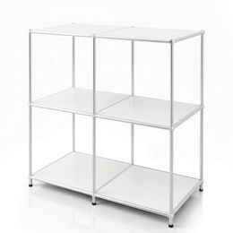 Floordirekt Regal Concept Epure Mk-027, Wei&szlig;, Metall, 78x82x40 cm, stehend, Wohnzimmer, Regale, B&uuml;cherregale