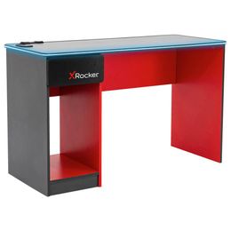 X Rocker Gamingtisch X Rocker Carbon-Tek, Rot, Schwarz, Holzwerkstoff, 1 Schublade(n) Schubladen, rechteckig, Mehrfarbig, 53.3x75.5x123.5 cm, Kabeldurchlass, Stauraum, Arbeitszimmer, Schreibtische, Computertische