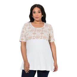 Ulla Popken Longshirt in offwhite | Gr.: 50-52