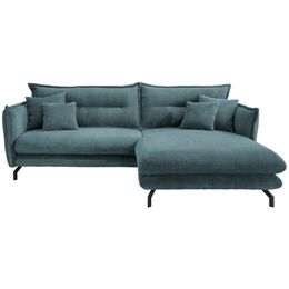 Livetastic Ecksofa, Petrol, Textil, 4-Sitzer, F&uuml;llung: Schaumstoff, L-Form, 255x180 cm, Made in Europe, R&uuml;cken echt, Armteil links, rechts, Wohnzimmer, Sofas & Couches, Wohnlandschaften, Ecksofas