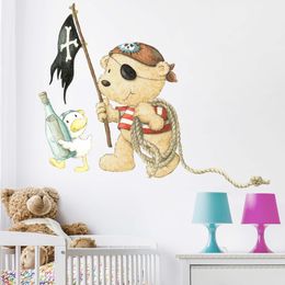 Wandtattoo Kinderzimmer Junge Pitzelpatz und Schnaddeldatz auf Schatzsuche Wandsticker Jungenzimmer Kinder Wandaufkleber in S-XXL Baby Teddy