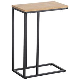 Xora Beistelltisch, Schwarz, Eiche, Metall, Holzwerkstoff, rechteckig, eckig, 25x64x45 cm, Bsci, Wohnzimmer, Wohnzimmertische, Beistelltische, Beistelltische Metall