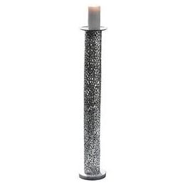 Kerzenst&auml;nder CASABLANCA BY GILDE "Kerzenleuchter Purley, &Oslash; ca. 15 cm", silber (silberfarben), H:100cm &Oslash;:15cm, Metall, Kerzenhalter, Stumpenkerzenhalter aus Metall, 1-flammig