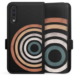 DeinDesign Galaxy A50 Handy Klapph&uuml;lle Handyh&uuml;lle aus Kunst Leder schwarz Flip Case Circle Rainbow Water Colour Sideflip mit Lasche