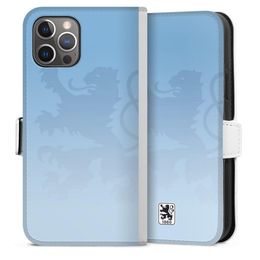 DeinDesign iPhone 12 Pro Handy Klapph&uuml;lle Handyh&uuml;lle aus Kunst Leder wei&szlig; Flip Case Official Licensed Product Logo Tsv 1860 M&uuml;nchen Sideflip mit Lasche