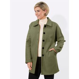 WITT Damen Longjacke mit Fledermaus&auml;rmeln, Boucl&eacute;-Qualit&auml;t, khaki, Gr&ouml;&szlig;e 38