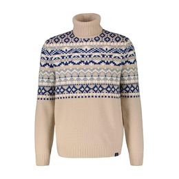Lerros Pullover Herren Gr&ouml;&szlig;e S beigemeliert / blau / grau