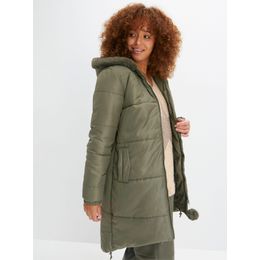 WITT Damen Steppmantel mit Sternen-Steppung hinten, khaki, Gr&ouml;&szlig;e 40