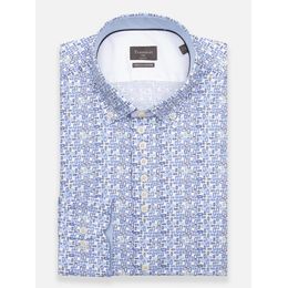 7camicie Businesshemd 'Donatello Iconic Poplin Stretch Man Shirt White Blue' Herren Gr&ouml;&szlig;e 46 wei&szlig;