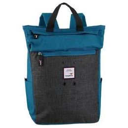 Cityrucksack Kangaroos, Gr. B/H/T: 25cm x 36,5cm x 17cm, blau (petrol, grau), Nylon, Rucks&auml;cke Cityrucksack, Freizeitrucksack Arbeitsrucksack Schulrucksack