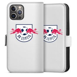 DeinDesign iPhone 12 Pro Handy Klapph&uuml;lle Handyh&uuml;lle aus Kunst Leder wei&szlig; Flip Case Official Licensed Product Transparent Rb Leipzig Sideflip mit Lasche