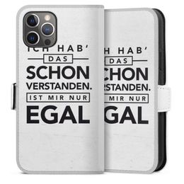 DeinDesign iPhone 12 Pro Handy Klapph&uuml;lle Handyh&uuml;lle aus Kunst Leder wei&szlig; Flip Case Spruch Sayings Statement Sideflip mit Lasche