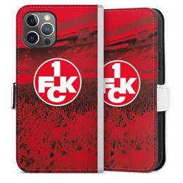DeinDesign iPhone 12 Pro Handy Klapph&uuml;lle Handyh&uuml;lle aus Kunst Leder wei&szlig; Flip Case 1. Fck 1. Fc Kaiserslautern Official Licensed Product Sideflip mit Lasche