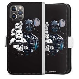 DeinDesign iPhone 12 Pro Handy Klapph&uuml;lle Handyh&uuml;lle aus Kunst Leder wei&szlig; Flip Case Weltall Star Wars Movie Sideflip mit Lasche