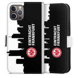 DeinDesign iPhone 12 Pro Handy Klapph&uuml;lle Handyh&uuml;lle aus Kunst Leder wei&szlig; Flip Case Eintracht Frankfurt Sge Official Licensed Product Sideflip mit Lasche