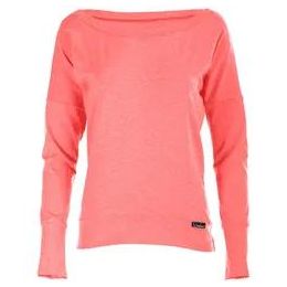 Oversize-Shirt WINSHAPE "Longsleeve WS2", Damen, Gr. M, rot (neon coral), 48% Baumwolle, 48% Polyester, 4% Elasthan, U-Boot-Ausschnitt, Shirts