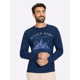 Catamaran Herren Langarmshirt mit Front-Print, dunkelblau-bedruckt, Gr&ouml;&szlig;e 44/46