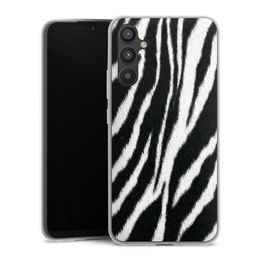 DeinDesign Galaxy A34 5G Handy Slim Case Silikon Handyh&uuml;lle transparent H&uuml;lle extra d&uuml;nn Fur Leopard Animal Print Silikon Slim Case