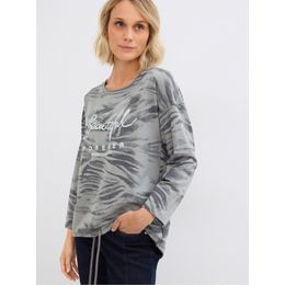WITT Damen Sweatshirt mit Lettering-Motiv, hellgrau-anthrazit, Gr&ouml;&szlig;e 36