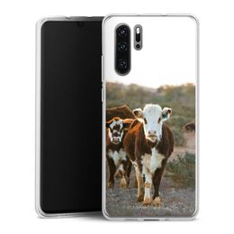 DeinDesign Huawei P30 Pro Handy Silikon H&uuml;lle Case transparent Handyh&uuml;lle Calf Farmer Cow Silikon Case
