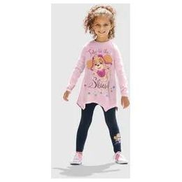 Shirt & Leggings PAW PATROL, M&auml;dchen, Gr. 140/146, rosa (rose), Jersey, Obermaterial: 100% Baumwolle. Unterteil: 95% Baumwolle, 5% Elasthan, bedruckt, KOB Set-Artikel, mit gro&szlig;em Frontmotiv