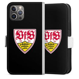 DeinDesign iPhone 12 Pro Handy Klapph&uuml;lle Handyh&uuml;lle aus Kunst Leder wei&szlig; Flip Case Vfb Stuttgart Coat Of Arms Official Licensed Product Sideflip mit Lasche