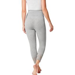 w&auml;schepur w&auml;schepur Damen Caprileggings mit Spitzenverzierung, grau-meliert, Gr&ouml;&szlig;e 36/38