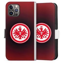 DeinDesign iPhone 12 Pro Handy Klapph&uuml;lle Handyh&uuml;lle aus Kunst Leder wei&szlig; Flip Case Coat Of Arms Eintracht Frankfurt Official Licensed Product Sideflip mit 
