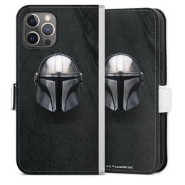 DeinDesign iPhone 12 Pro Handy Klapph&uuml;lle Handyh&uuml;lle aus Kunst Leder wei&szlig; Flip Case Star Wars Official Licensed Product The Mandalorian Sideflip mit Lasche