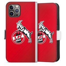 DeinDesign iPhone 12 Pro Handy Klapph&uuml;lle Handyh&uuml;lle aus Kunst Leder wei&szlig; Flip Case 1. Fc K&ouml;ln Effzeh Official Licensed Product Sideflip mit Lasche