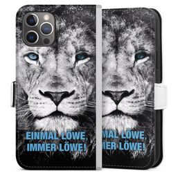 DeinDesign iPhone 12 Pro Handy Klapph&uuml;lle Handyh&uuml;lle aus Kunst Leder wei&szlig; Flip Case Official Licensed Product Tsv 1860 M&uuml;nchen Lion Sideflip mit Lasche