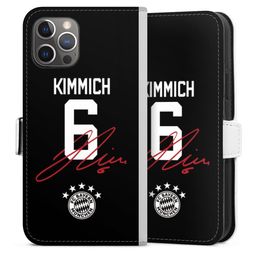 DeinDesign iPhone 12 Pro Handy Klapph&uuml;lle Handyh&uuml;lle aus Kunst Leder wei&szlig; Flip Case Fcb Fc Bayern M&uuml;nchen Kimmich Sideflip mit Lasche