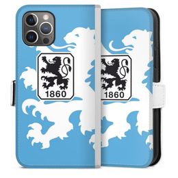 DeinDesign iPhone 12 Pro Handy Klapph&uuml;lle Handyh&uuml;lle aus Kunst Leder wei&szlig; Flip Case Coat Of Arms Tsv 1860 M&uuml;nchen Official Licensed Product Sideflip mit Lasche