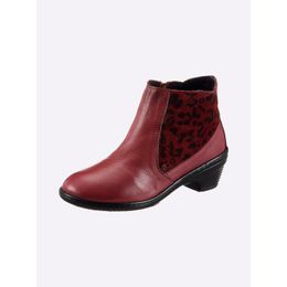 Gemini Damen Stiefelette mit Leo-Muster, Glattleder, bordeaux, Gr&ouml;&szlig;e 37