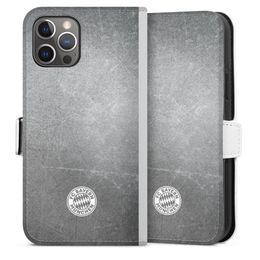 DeinDesign iPhone 12 Pro Handy Klapph&uuml;lle Handyh&uuml;lle aus Kunst Leder wei&szlig; Flip Case Concrete Fcb Fc Bayern M&uuml;nchen Sideflip mit Lasche