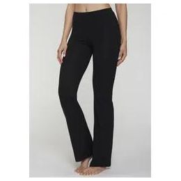 Jazzpants Lascana ACTIVE, Damen, Gr. 52/54, N-Gr, schwarz, Single Jersey, Obermaterial: 95% Baumwolle, 5% Elasthan, unifarben, Basic, lang, Hosen, mit breitem B&uuml;ndchen